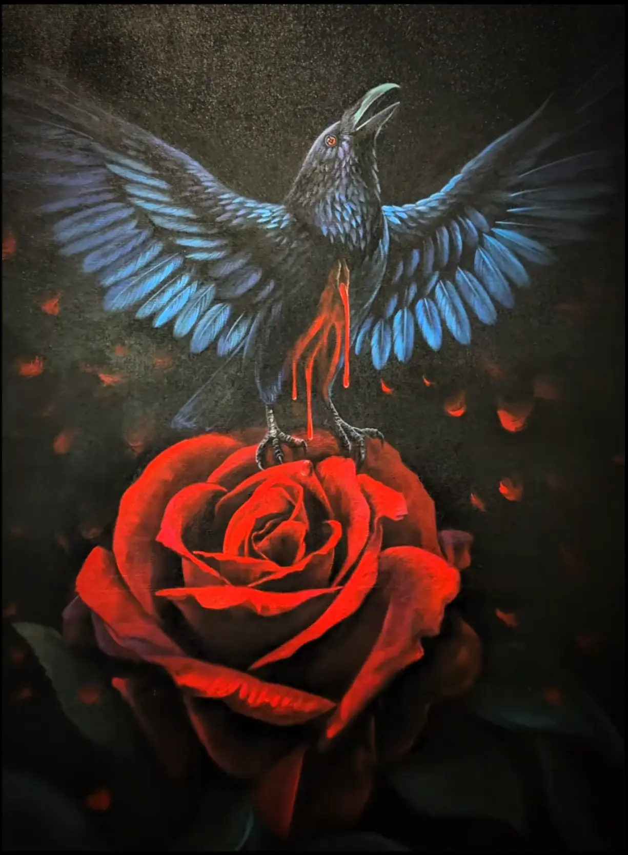 Bird And Rose - Real Oil Portraits