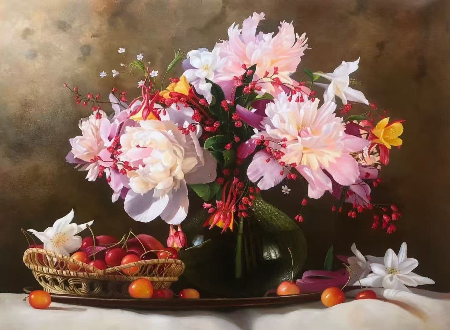 Beautiful flowers - Real Oil Portraits